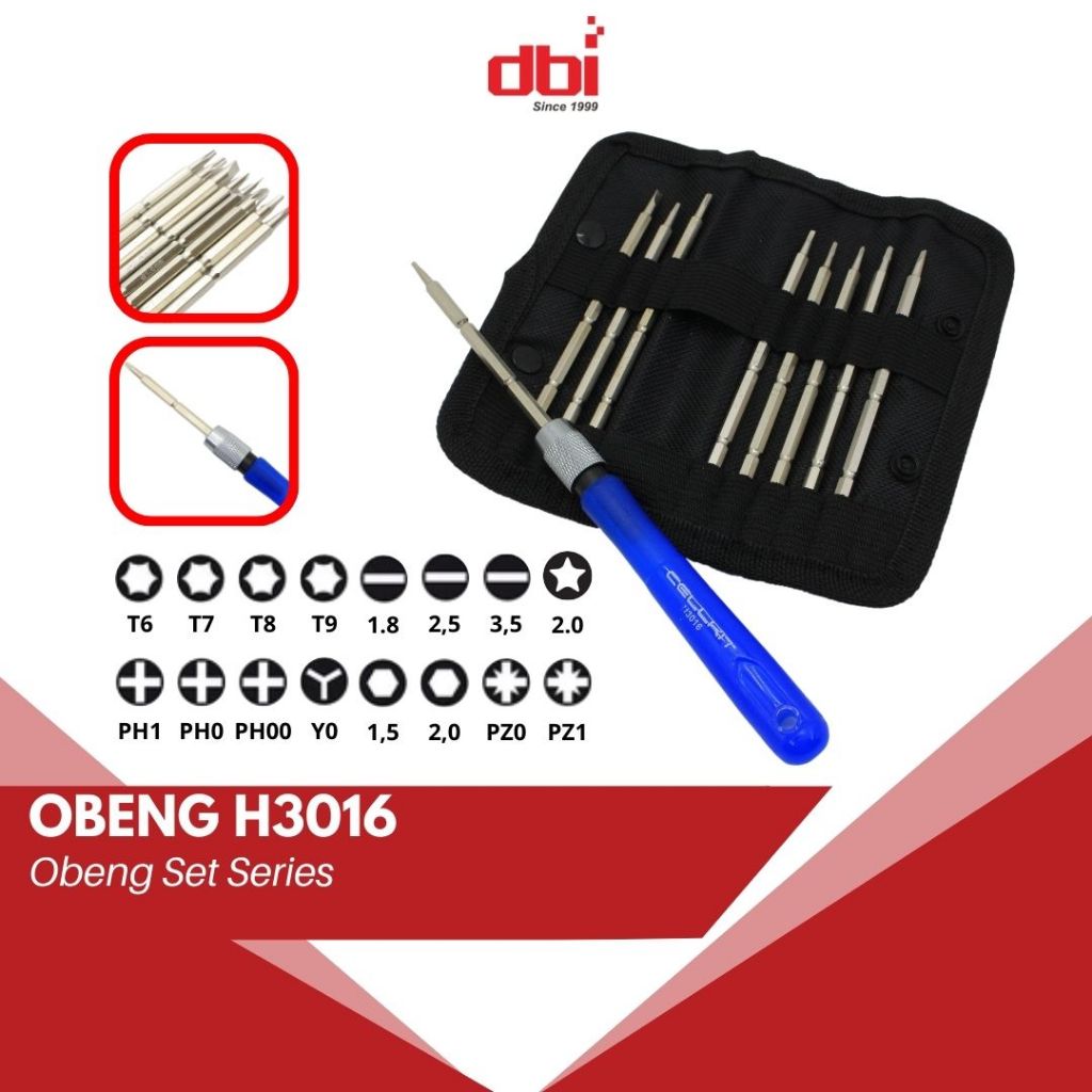 Jual Obeng Set Magnetik CELLKIT H3016 (Philips Pozidriv Pentalobe Plus ...