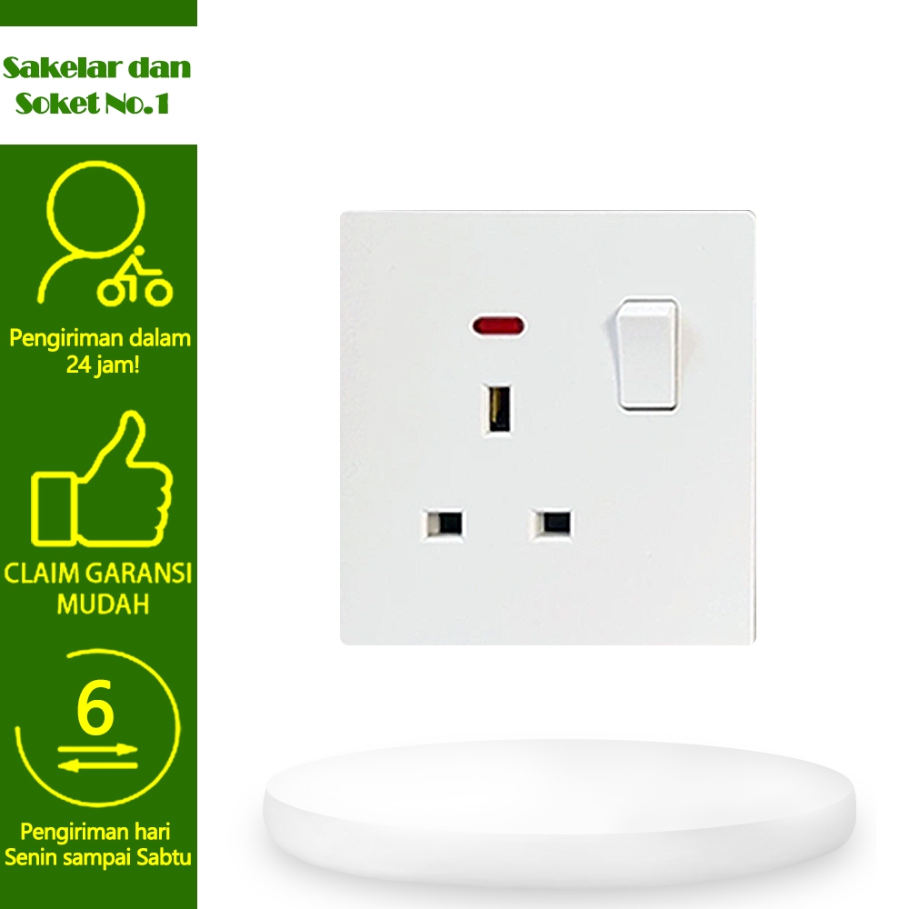 Jual No.1 Stop Kontak AC Socket AC + Switch 3 Kaki Style Putih | Shopee ...