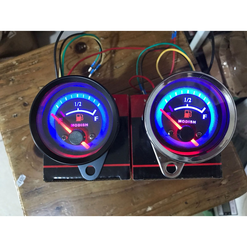 Jual Fuel Meter Bensin Jarum Led / Indikator Bensin Jarum Bulat 12Volt ...