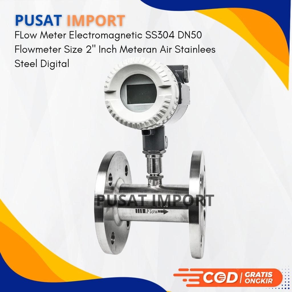 Jual FLow Meter Electromagnetic SS304 DN50 Flowmeter Size 2" Inch ...