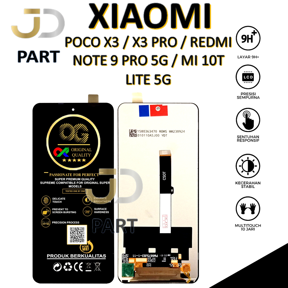 Jual LCD+TS XMI POCO X3/X3 PRO/REDMI NOTE 9 PRO 5G/MI 10T LITE 5G BLACK FULLSET ORIGINAL ...