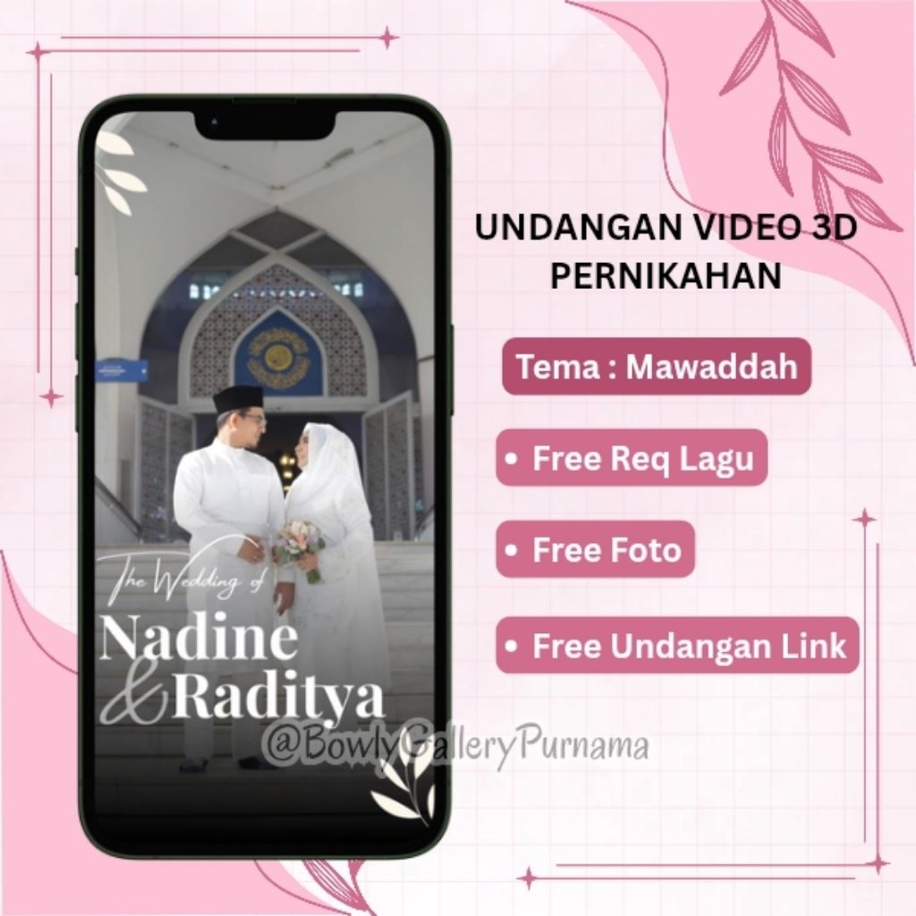 Jual Undangan Video Pernikahan Tema Mawaddah Free Foto dan Request Lagu ...