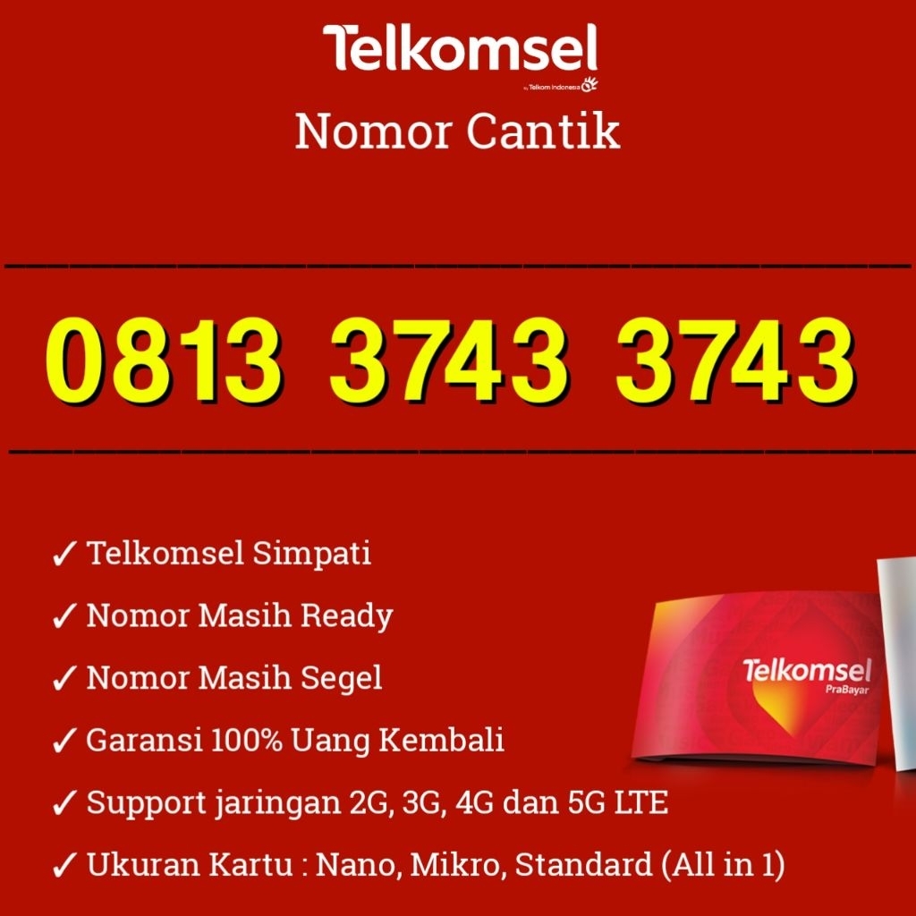 Jual Nomor Cantik Telkomsel Simpati Spesial Seri ABCD 0813 3743 3743 ...