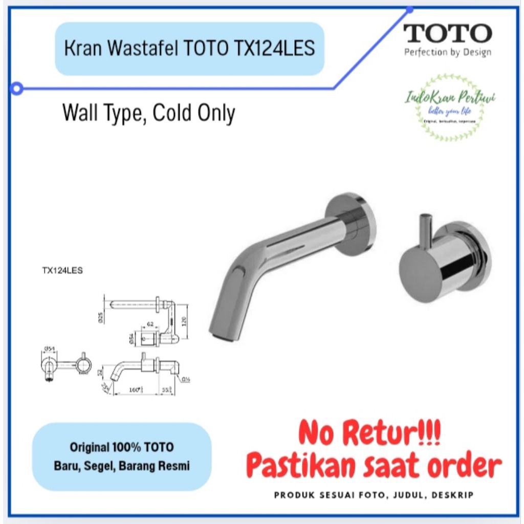 Jual KRAN WASTAFEL TOTO TX124LES (cold water /wall type) | Shopee Indonesia