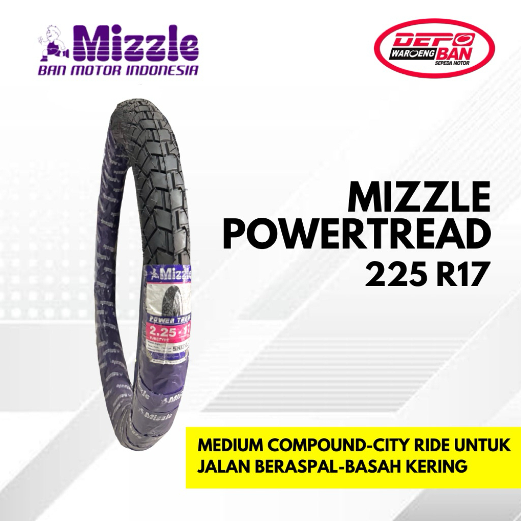 Jual BAN TUBETYPE MERK Power Tread 225 R17 MIZZLE ORIGINAL!! NEW ...