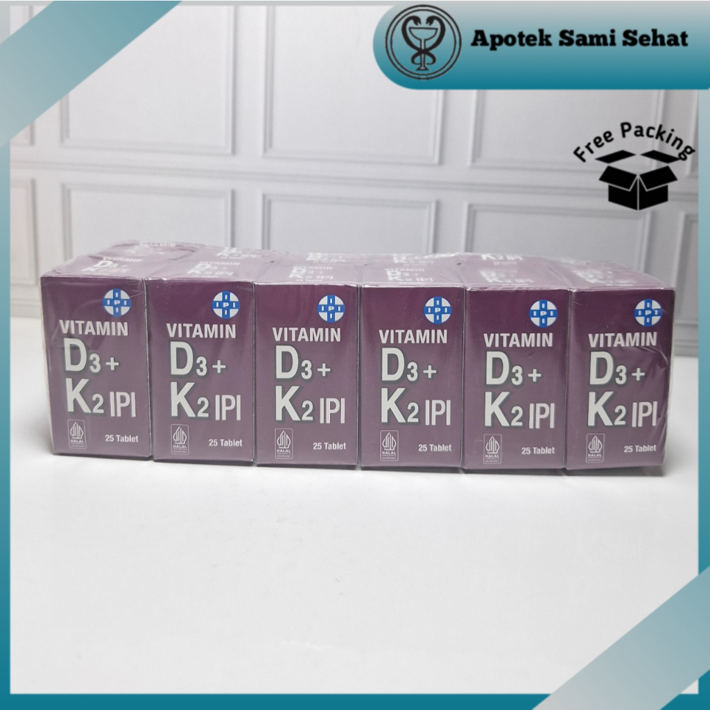 Jual 12 Botol IPI VITAMIN D3 + K2 ISI 25 TABLET (1 lusin) | Shopee ...