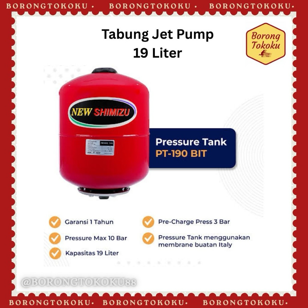 Jual Tabung Tangki pompa air jet pump shimizu / Tabung Pressure tank ...