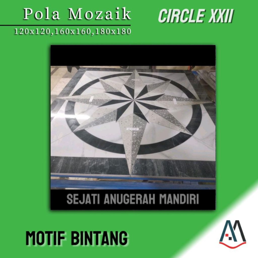 Jual granit pola mozaik motif bintang ukuran 120x120 - circle XXII ...