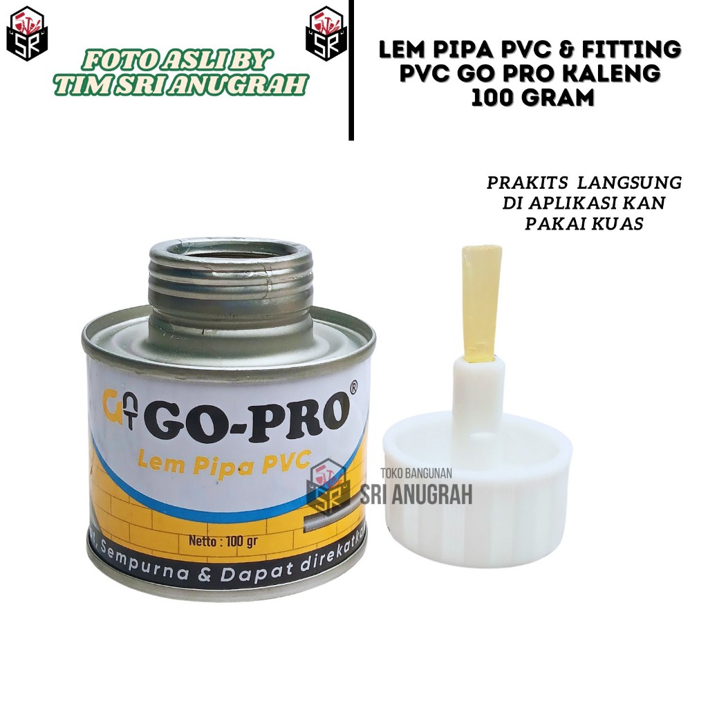 Jual Lem Pipa Dan Fitting Pvc GO - PRO kaleng 100 Gram | Shopee Indonesia