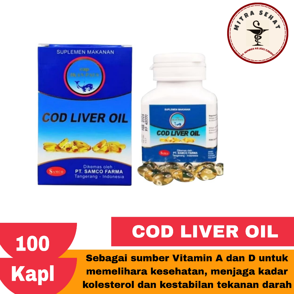 Jual Samco Cod Liver Oil Cap Ikan Paus | 100 Kapsul | Suplemen Minyak ...