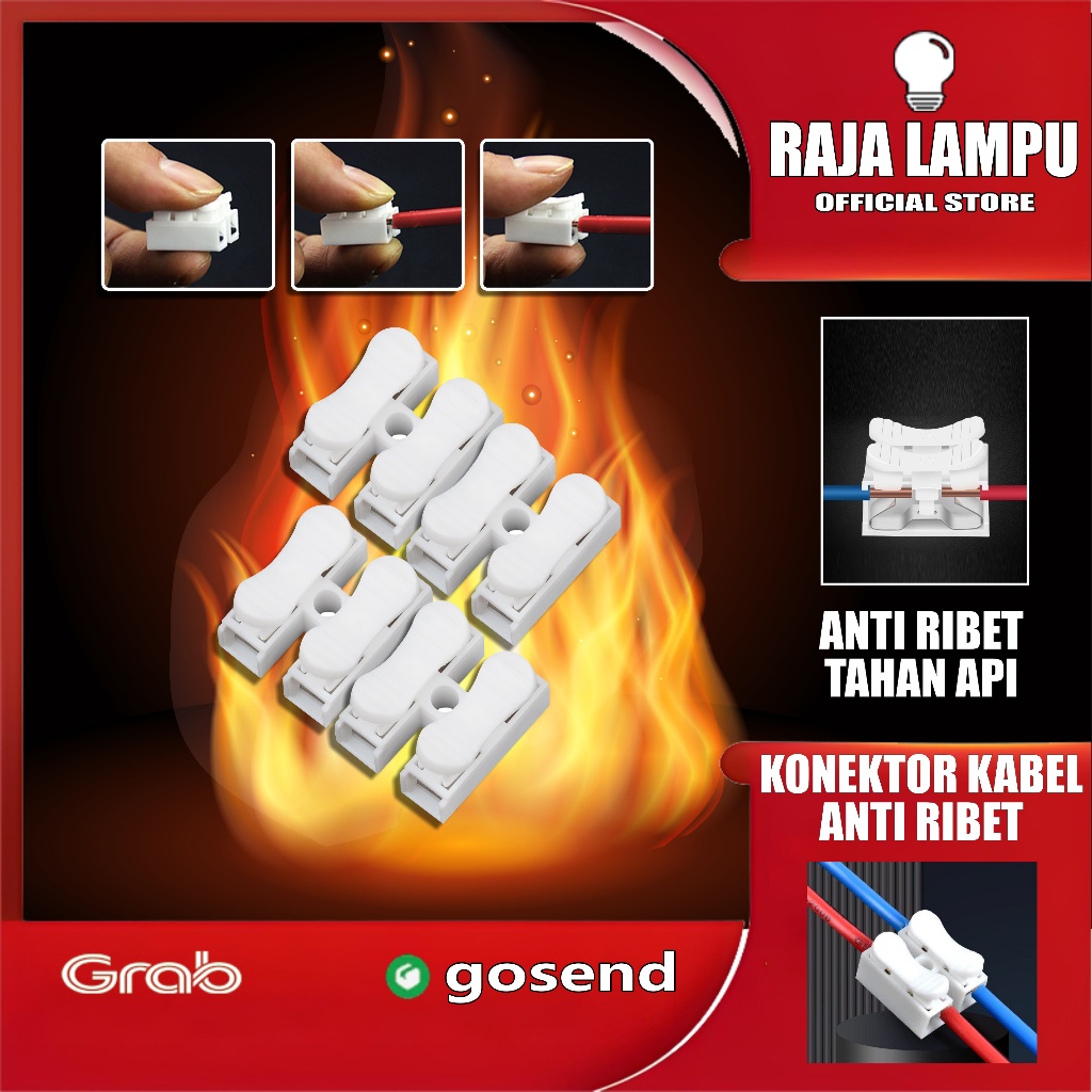 Jual 【RAJA LAMPU】CH2 Quick Connector 2 Wire Connector Spring Terminal ...