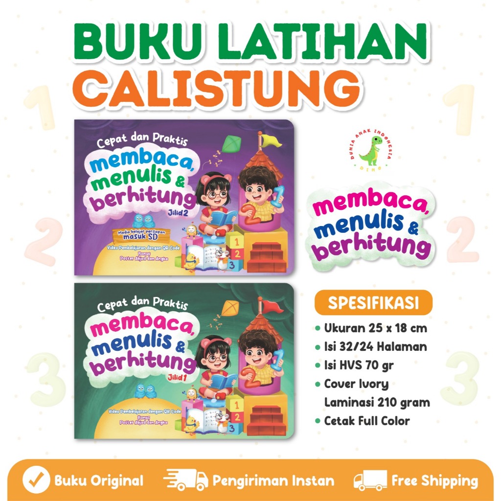 Jual Buku Anak Belajar Membaca & Menulis CALISTUNG Cepat & Praktis ...