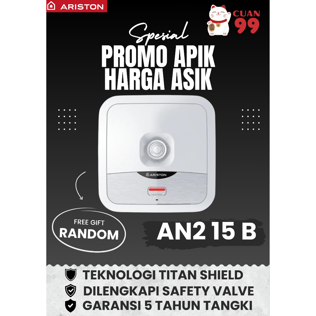 Jual Ariston Water Heater 15 Liter ANDRIS2 15B / ANDRIS2 AN2 15 B 15L 200W | Shopee Indonesia