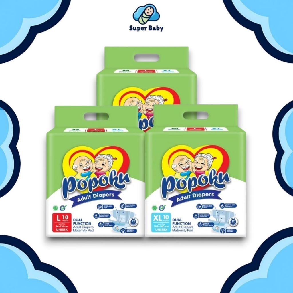 Jual POPOK DEWASA ORANG TUA POPOKU ADULT DIAPERS PEREKAT SIZE M / L / XL | Shopee Indonesia