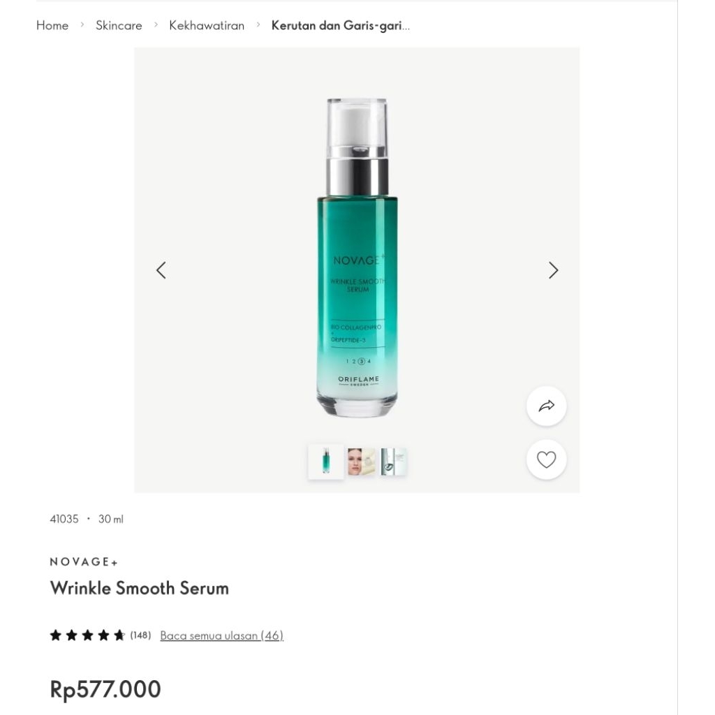 Jual novage wrinkle smooth serum | Shopee Indonesia