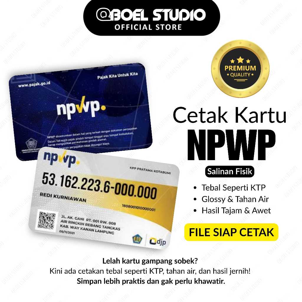 Jual Cetak Kartu NPWP File Wajib Siap Cetak | Shopee Indonesia