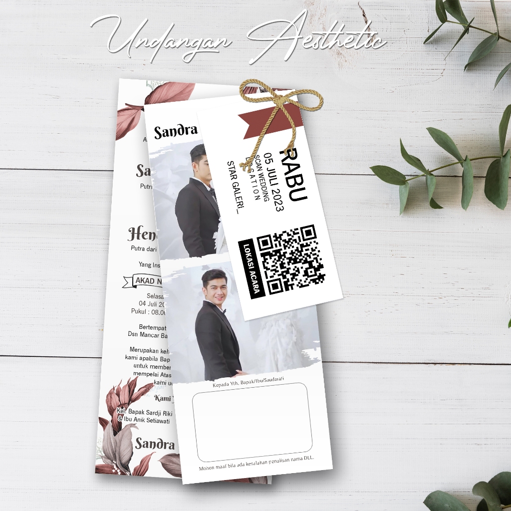 Jual Undangan Pernikahan Hang Tag Stargaleri Elegan Rustic - Undangan ...