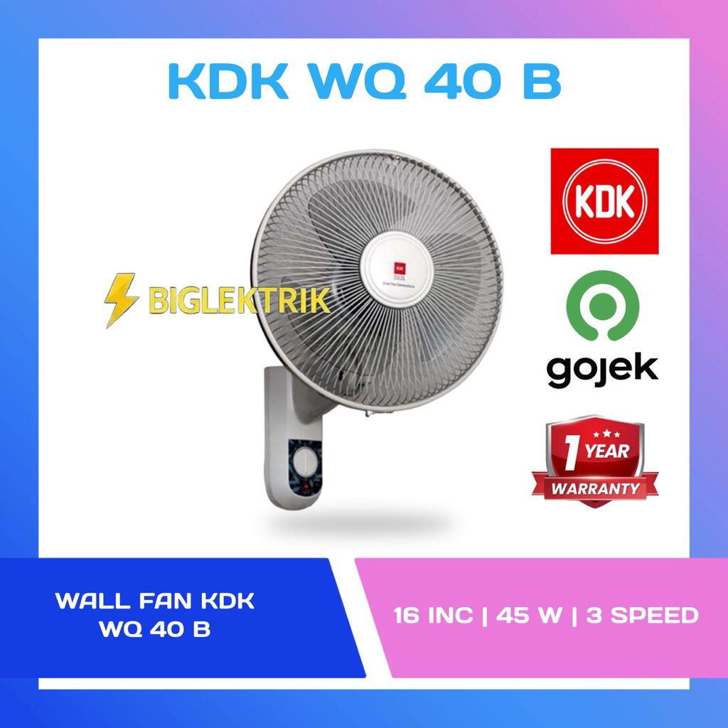 Jual KDK WALL FAN KDK WQ 40 E 16INCH | Shopee Indonesia