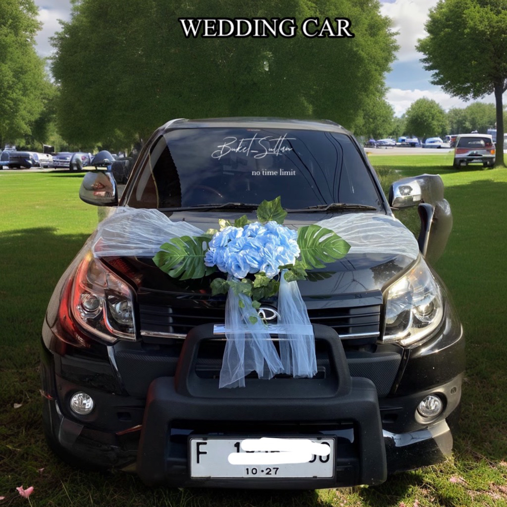 Jual Dekorasi Kap Mobil Pengantin Pernikahan Wedding Car Tile Karangan ...