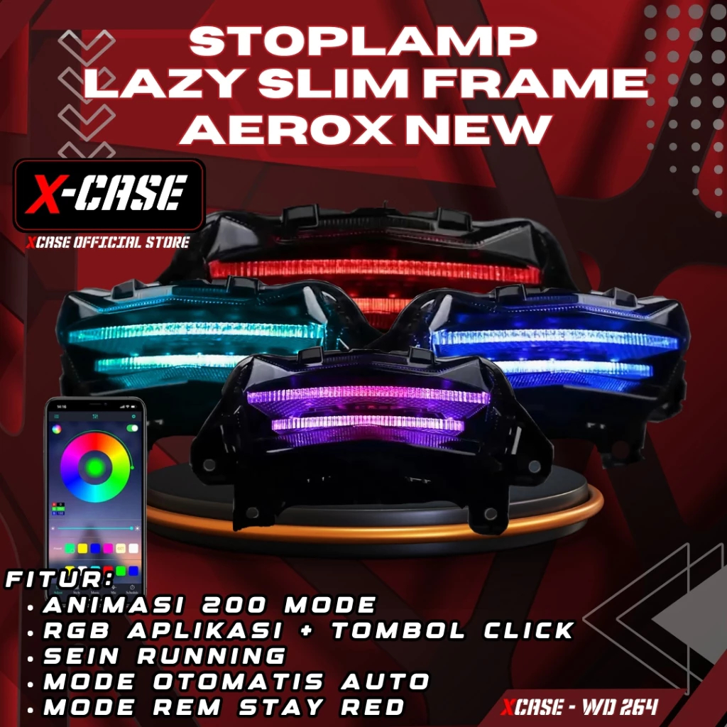 Jual LAMPU STOP AEROX NEW NVX LAZY CRYSTAL AKRILIK SLIM FRAME CONNECT ...