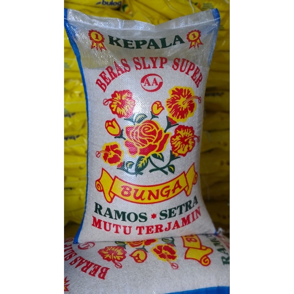 Jual beras enak pulen cap bunga ramos setra 20kg | Shopee Indonesia