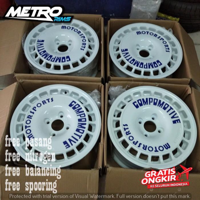 Jual VELG RACING RALLYLOOK RING 16X7 H4X100 WHITE BLUE MOBIL VINFAST ...