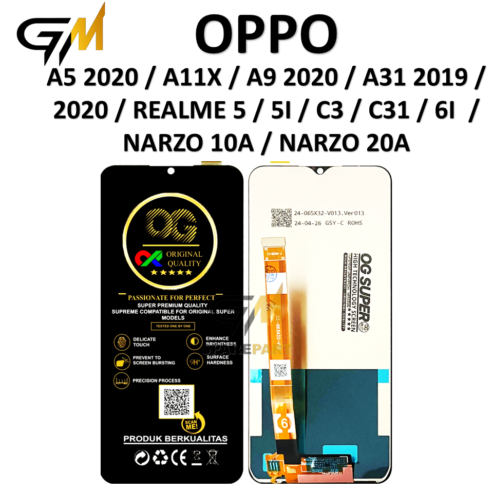 Jual LCD OP A5 2020/ A9 2020 / A11X / A31 2019-2020 / REAL C3 / REAL 5 / REAL 5i / NARZO 10A ...