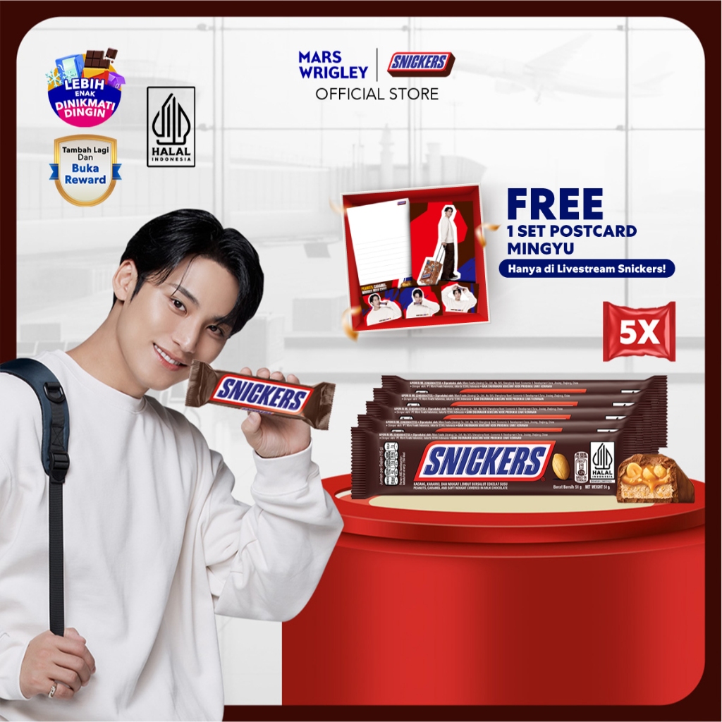 Jual Snickers On The Go with Mingyu (Seventeen) Bonus 1 Set Postcard ...