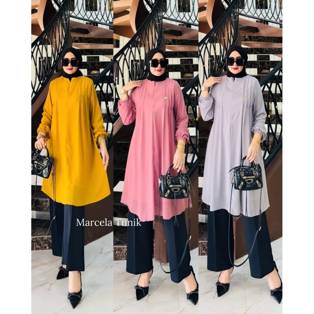 Jual Marcela Tunik set Rok hijab original Aairiz | Shopee Indonesia