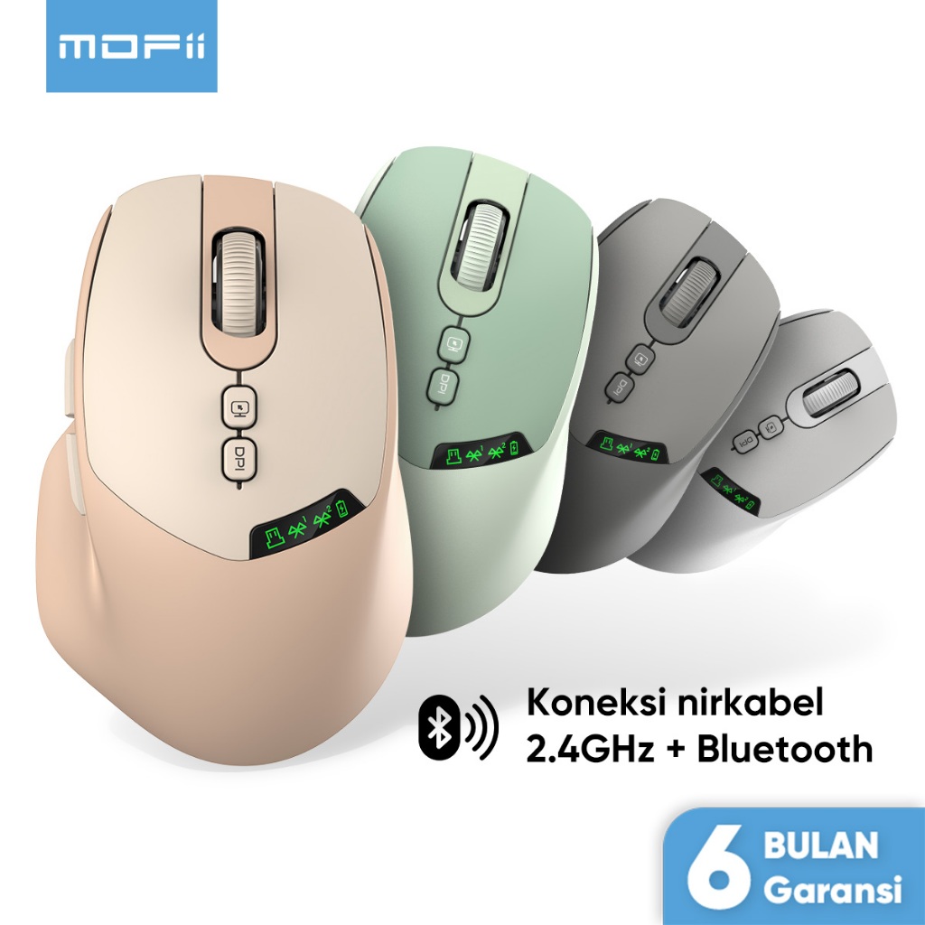Jual MOFI Mouse Wireless 2.4GHz + Bluetooth Rechargeable Baterai Type-C ...