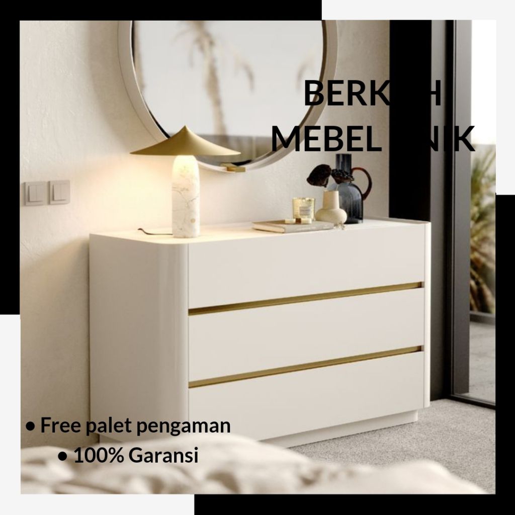 Jual Drawer / Kabinet Nakas Kamar Tidur 3 Laci Minimalis Model Ujung ...