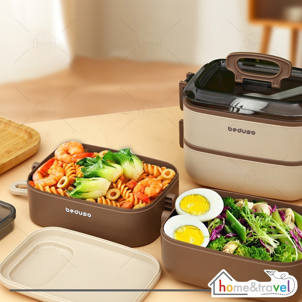 Jual HOVELSHOP Kotak Bekal Makanan Anak 2 Susun Portable Bento Lunch ...