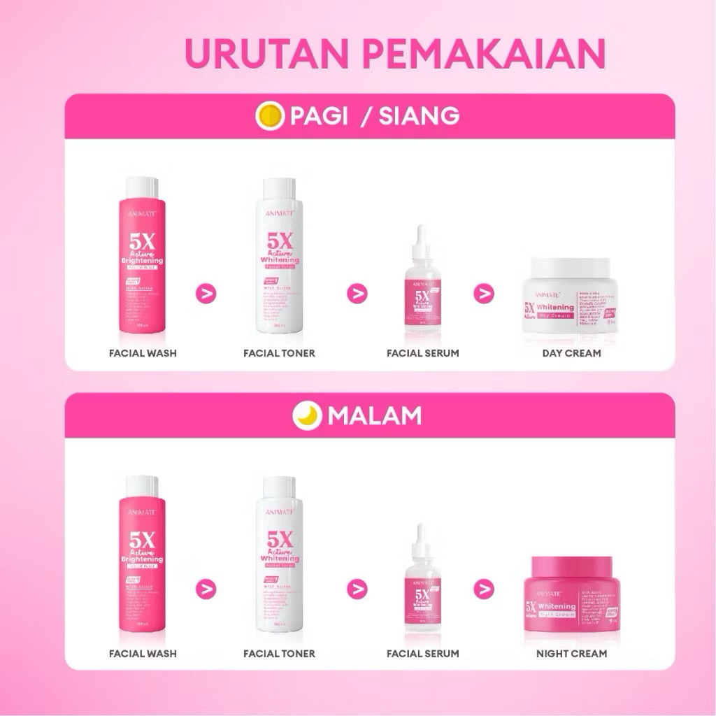 Jual (Facial Wash) Animate 5x Active Brightening Facial Wash 100 ml ANIMATE animate facial wash ...