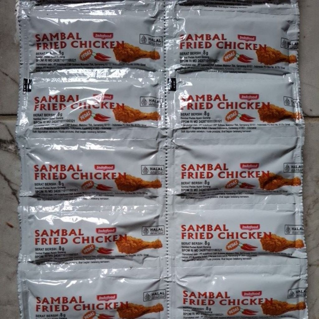 Jual Indofood Saos Sambal Fried Chicken Pedas (24 sachet) | Shopee ...