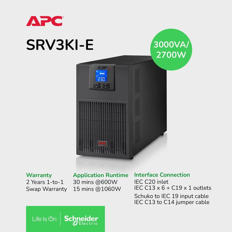 Jual UPS APC Online SRV3KIE EASY SMART | SRV 3000VA 2700W SRV3KI-E ...