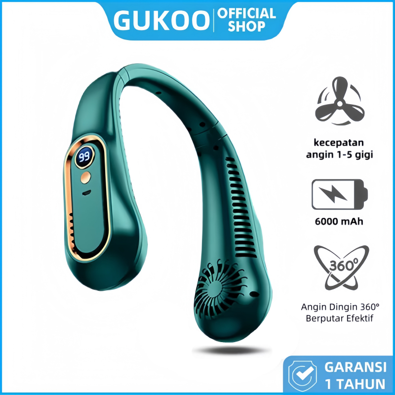 Jual GUKOO Kipas Angin Leher Portable, 5 Speed, Baterai Tahan Lama, Ringan & Nyaman | Shopee ...