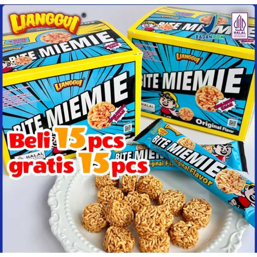 Jual 15+15Pcs Lianggui Bite Miemie Box Camilan Enak untuk Anak Sekolah ...