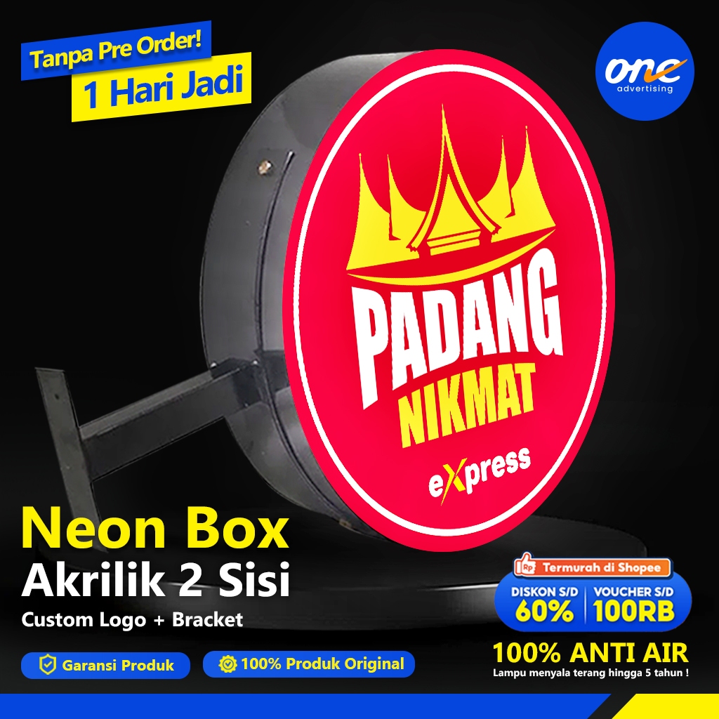 Jual Neon Box Warung Makan Restoran Akrilik 2sisi Outdoor Siap Pasang ...