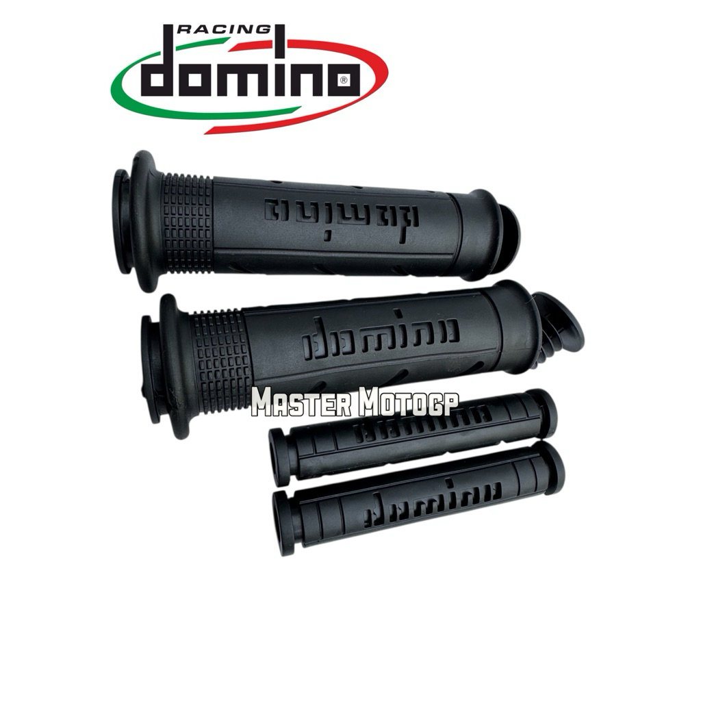 Jual grip + karet handle sisik import domino racing premium black ...