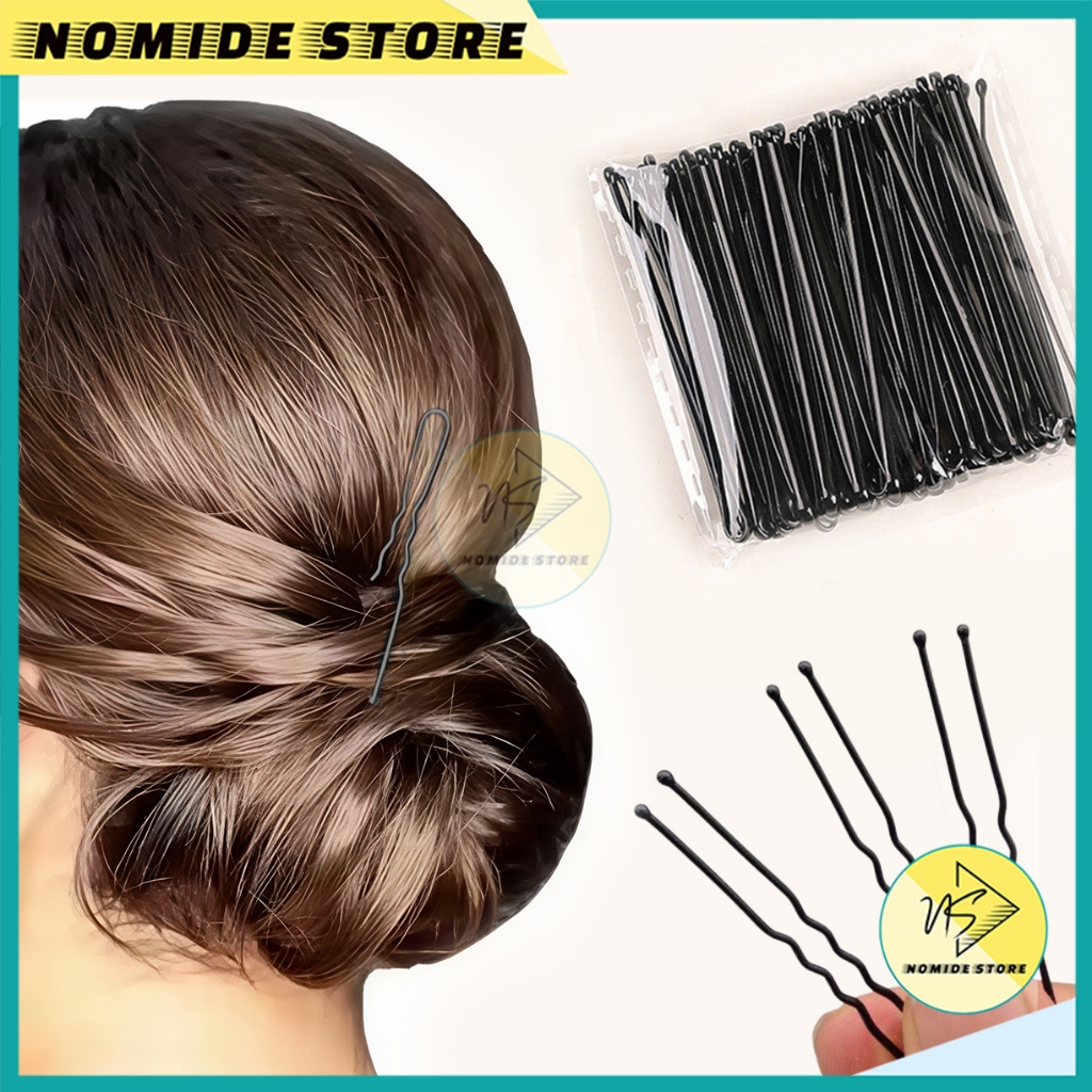 Jual Bobby Pin Jepit Rambut Hitam Isi 50 Pcs Poni Sanggul Pin Lidi ...