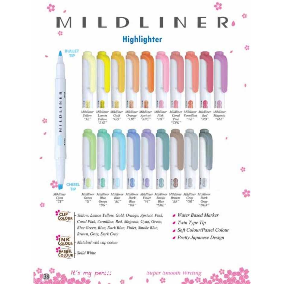 Jual Zebra Mildliner Highlighter / Double-Sided Marker / Bullet ...
