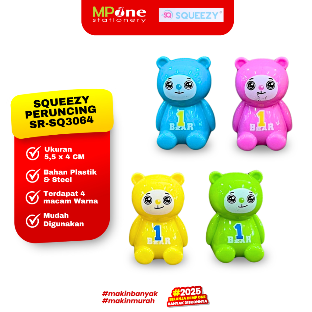 Jual (1 PCS) Squeezy Peruncing Bentuk Bear Lucu SR-SQ3064 / Rautan ...