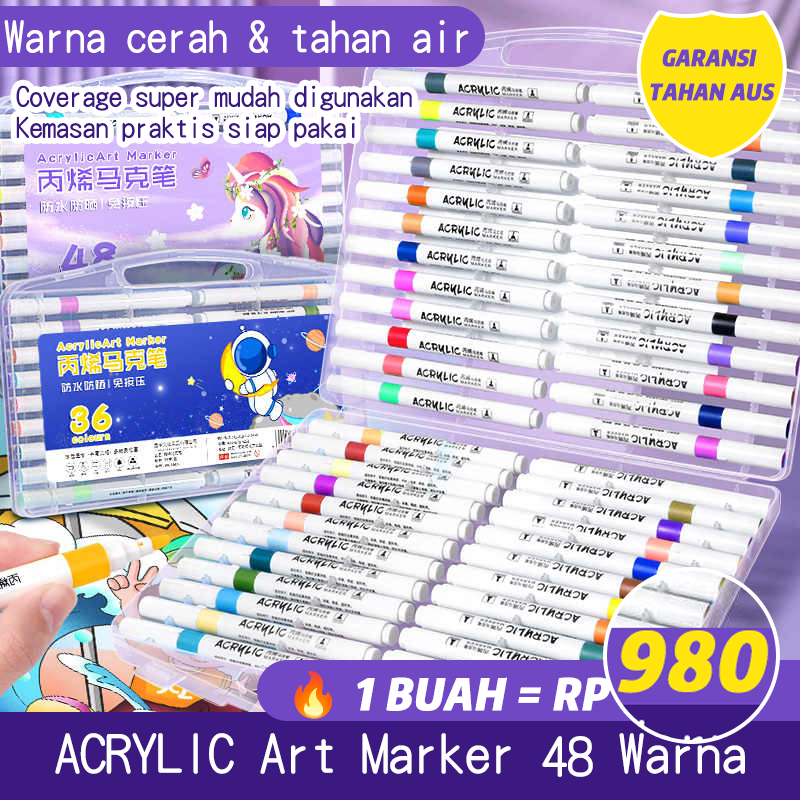 Jual COD acrylic marker spidol marker Akrilik spidol Warna spidol warna ...