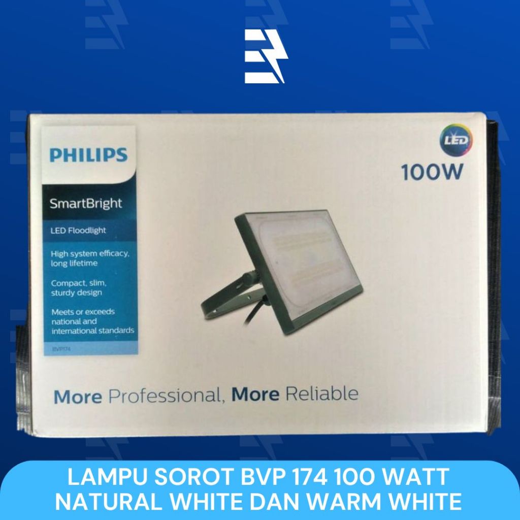 Jual PHILIPS BVP174 LAMPU SOROT LED / FLOOD LIGHT LED 100 WATT WB GREY CE CAHAYA PUTIH , NATURAL ...