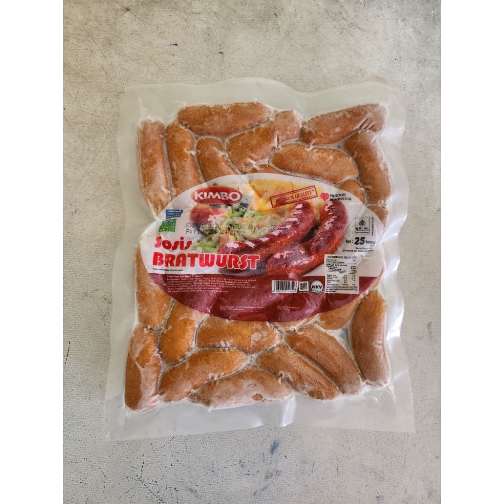 Jual Sosis Sapi & Ayam Bratwurst Cocktail Kimbo 450 gram isi 25 pcs ...
