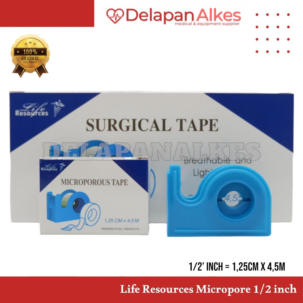 Jual Life Resources Micropore Surgical Tape 1/2 inch Plester Luka 0,5 ...