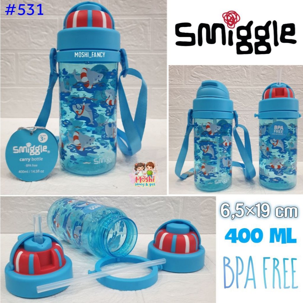 Jual Botol Minum Smiggle Shark Sedotan / Botol Minum Anak Shark Hiu ...