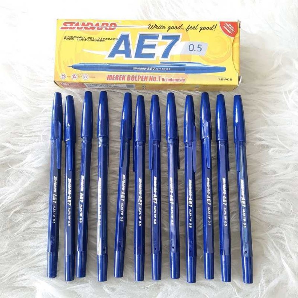 Jual Pulpen Standard AE7 warna Biru - 0.5 mm | Shopee Indonesia