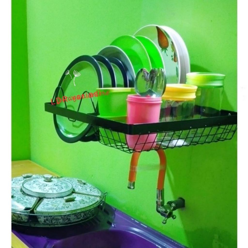 Jual rak mangkuk westafel dinding tembok tempel rak cuci piring ...