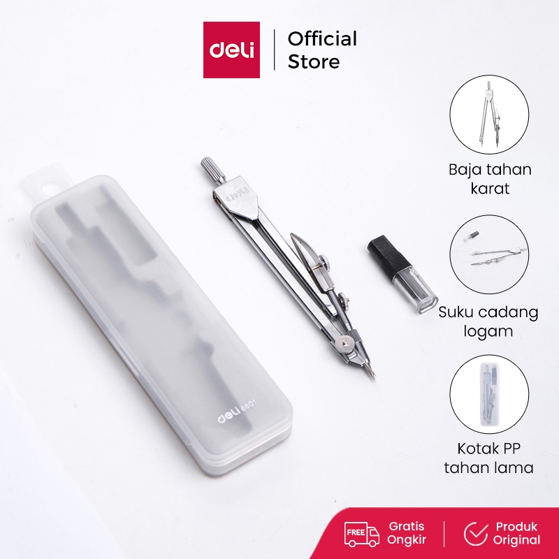 Jual Deli Jangka Metal Set dengan Pencil Leads Silver E8601 | Shopee ...